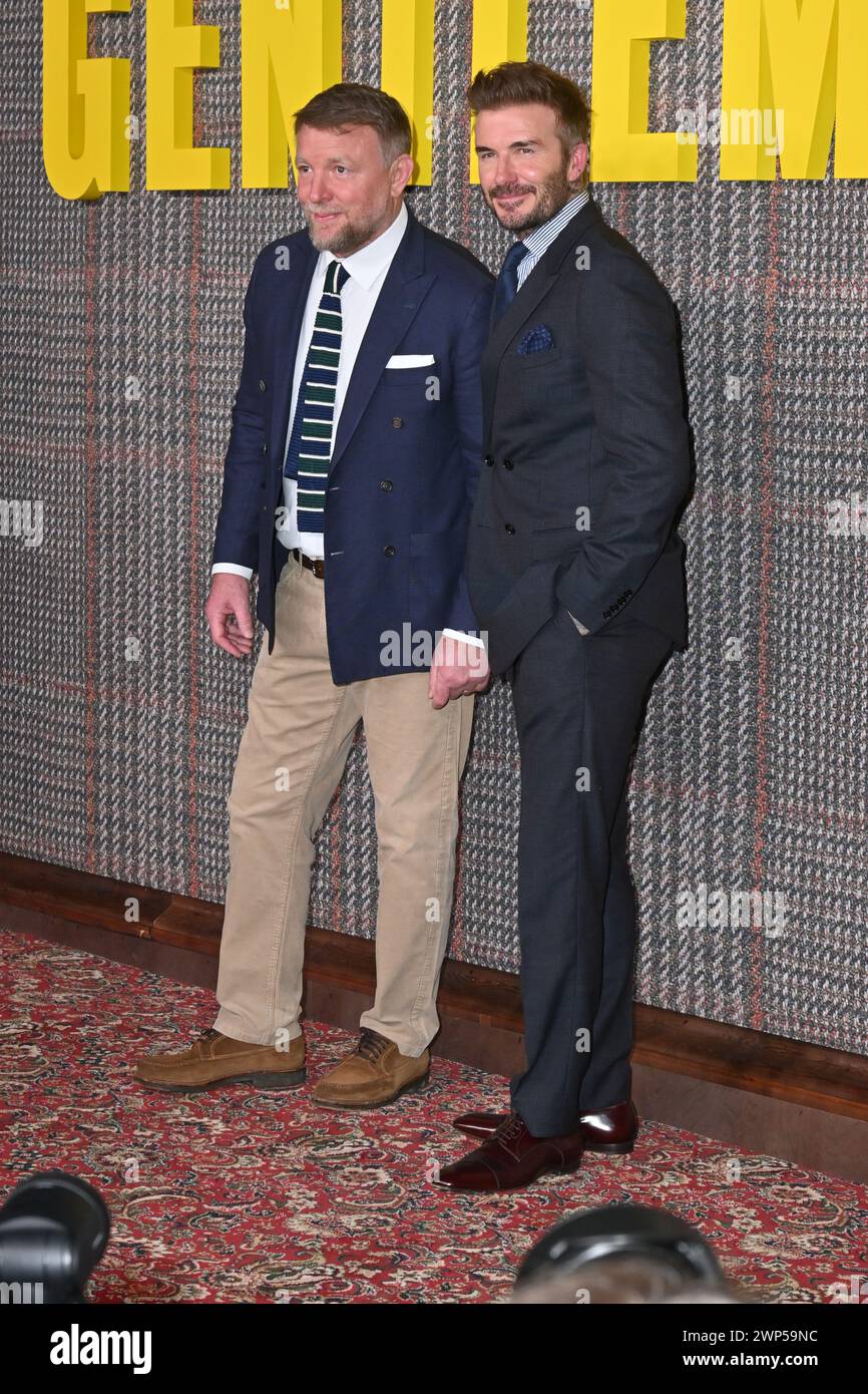 London, UK. 5th Mar, 2024. Guy Ritchie and David Beckham at The Gentlemen UK Series Global ...