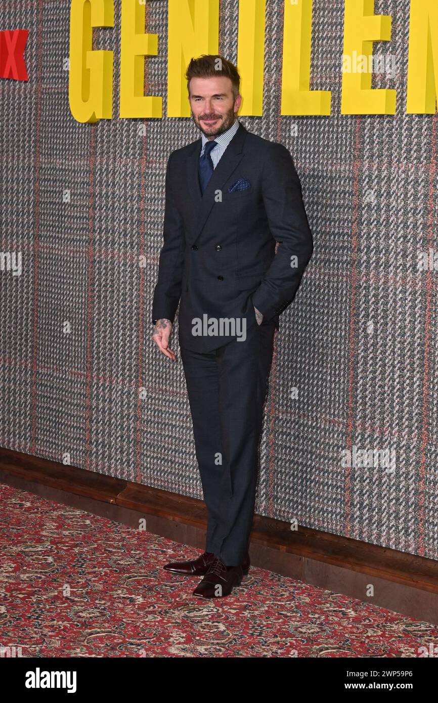 London, UK. 5th Mar, 2024. David Beckham at The Gentlemen UK Series Global Premiere, Theatre ...