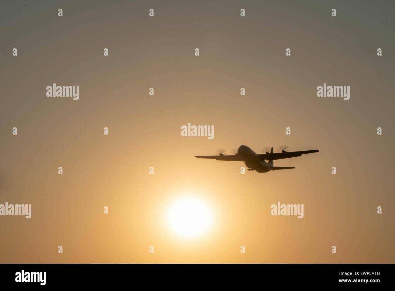 A U.S. Air Force C-130J Super Hercules loaded with humanitarian aid ...
