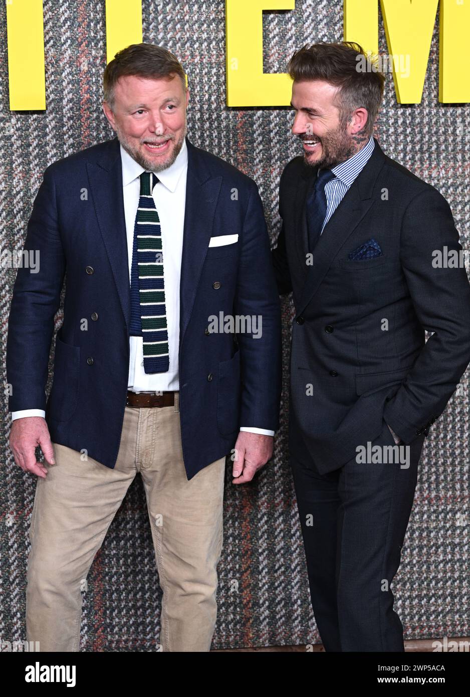 London, UK. March 5th, 2024. David Beckham and Guy Ritchie arriving at ...