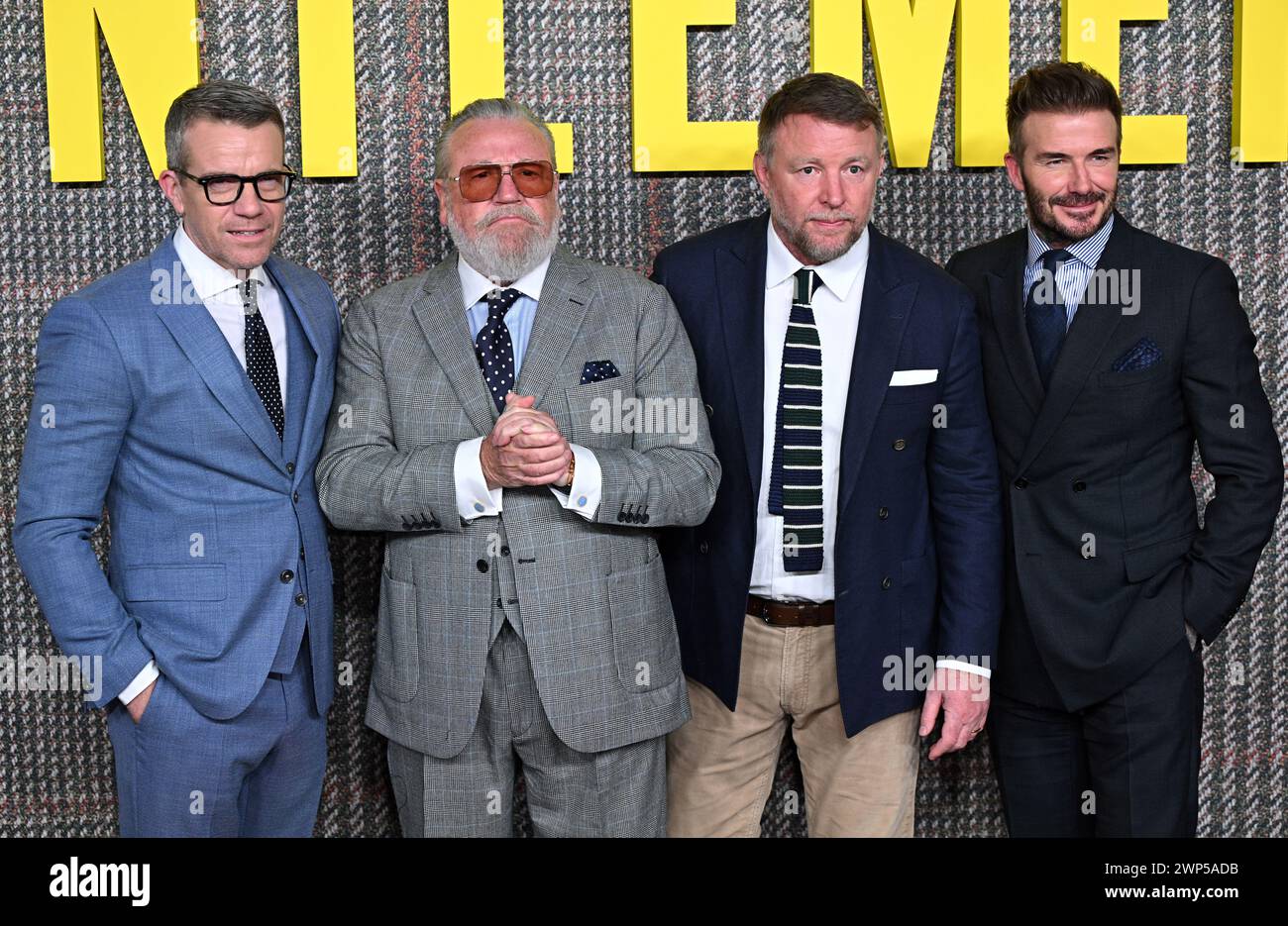 London, UK. March 5th, 2024. Max Beesley, Ray Winstone, Guy Ritchie and David Beckham arriving ...