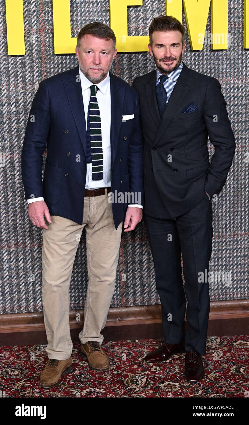 London, UK. March 5th, 2024. David Beckham and Guy Ritchie arriving at ...