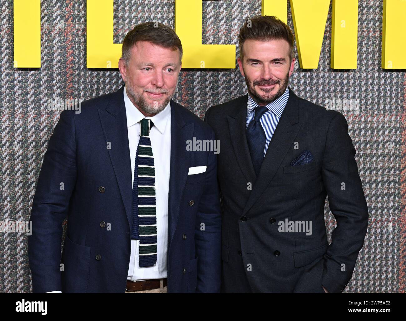 London, UK. March 5th, 2024. David Beckham and Guy Ritchie arriving at ...