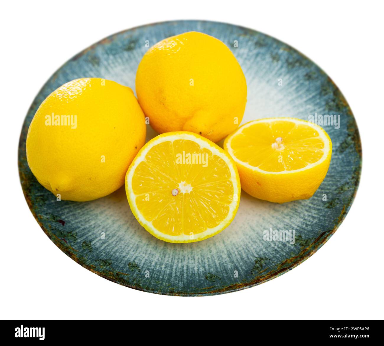 Juicy fresh lemon on isolated white background Stock Photo - Alamy