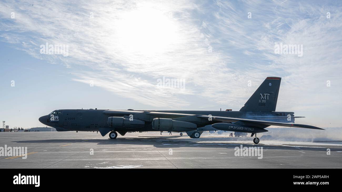 A U.S. Air Force B-52H Stratofortress assigned to the 23rd Bomb ...