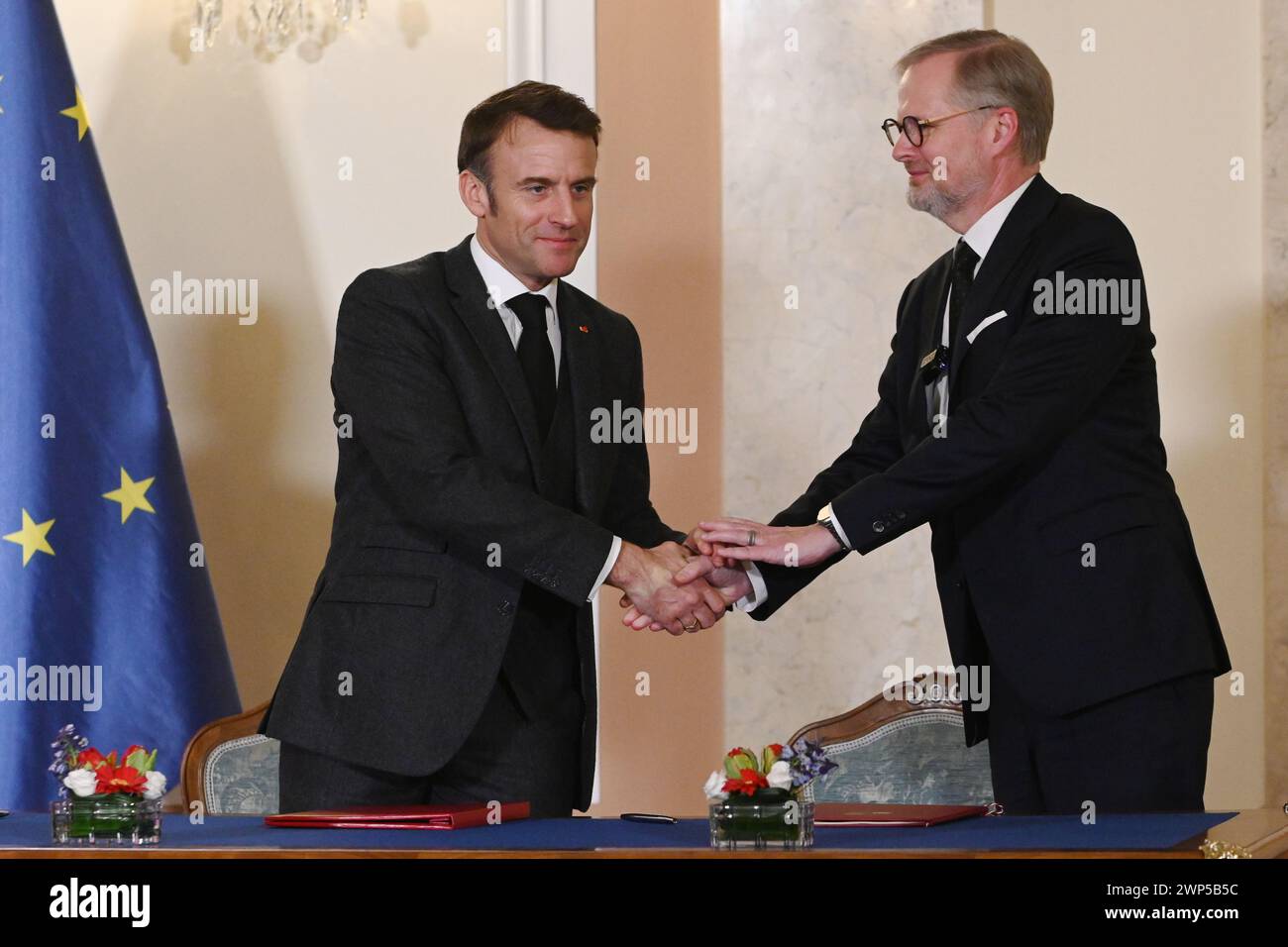 Prague, Czech Republic. 05th Mar, 2024. French president Emmanuel ...