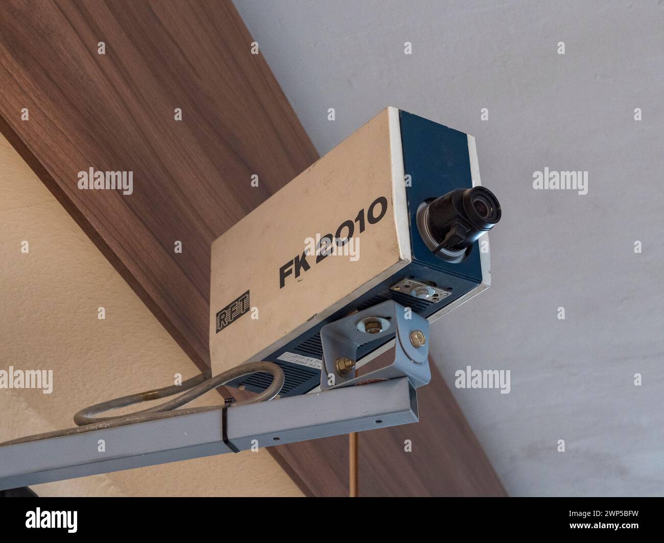 CCTV camera inside the cell wing of the former Cold War Stasi prison ...