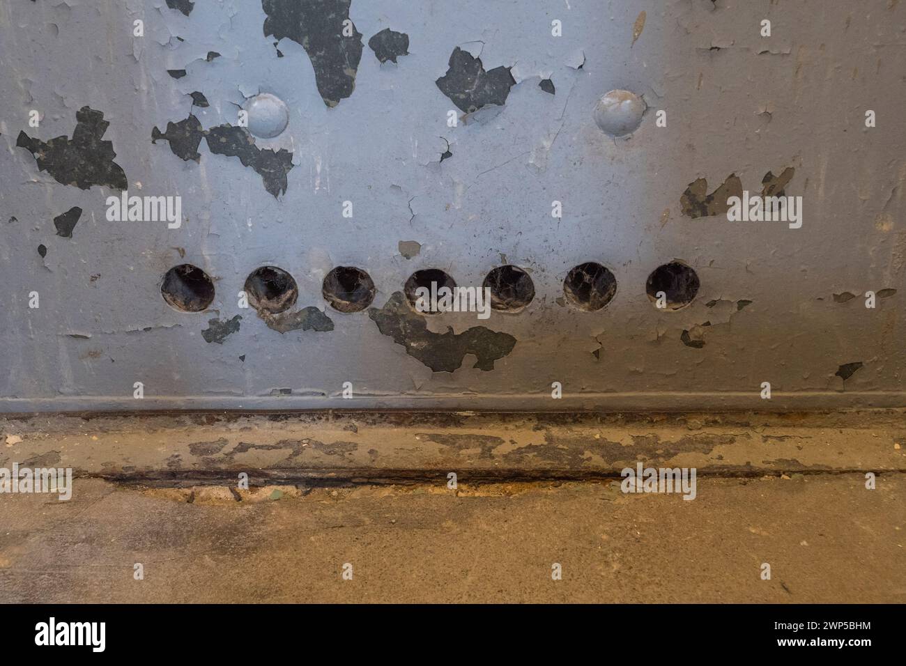 Holes in the bottom of the cell door in the U-boot (U-boat) submarine ...