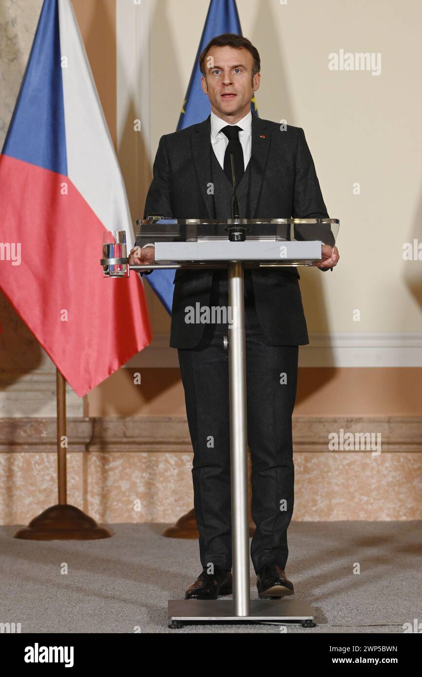 French president Emmanuel Macron is seen during a joint press ...