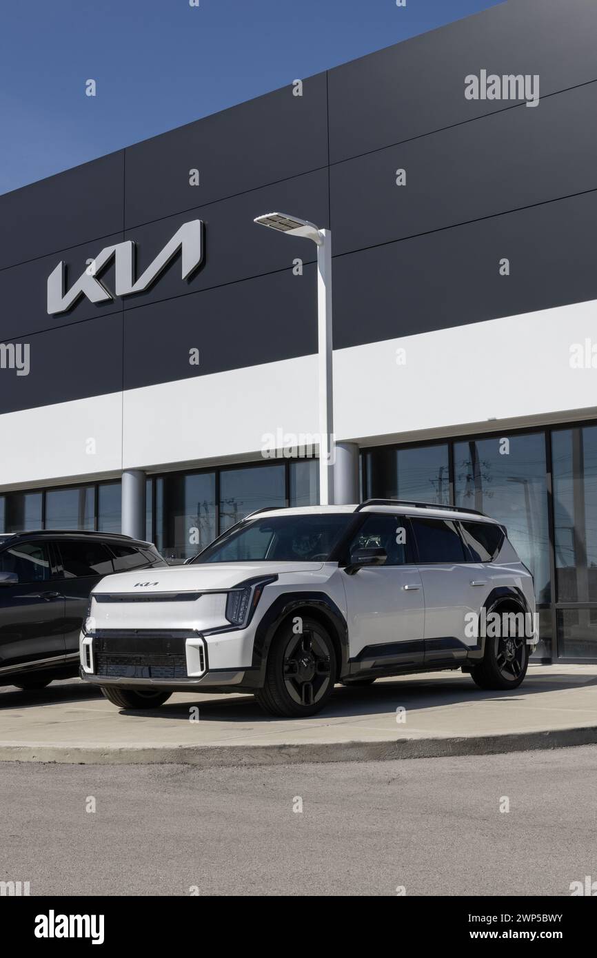 Indianapolis - February 3, 2024: Kia EV9 GT-Line EV Electric Vehicle ...