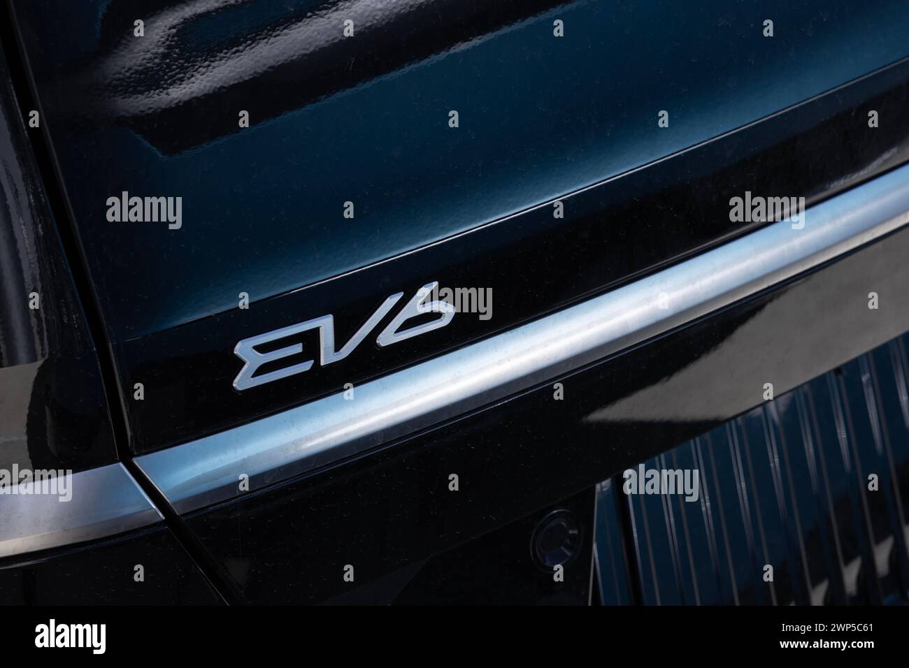 Indianapolis - February 3, 2024: Kia EV6 Light LR EV Electric Vehicle ...