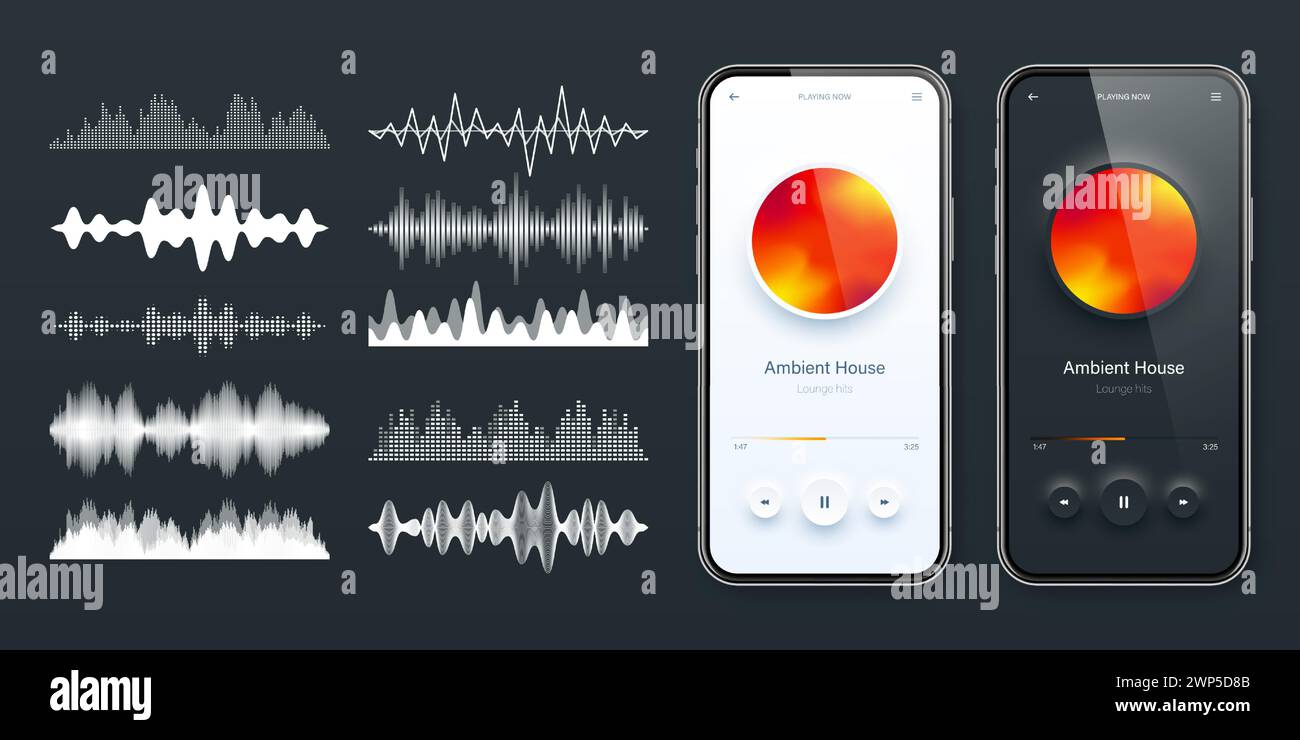 Online audio player user interface, smartphone app UI design. Music ...