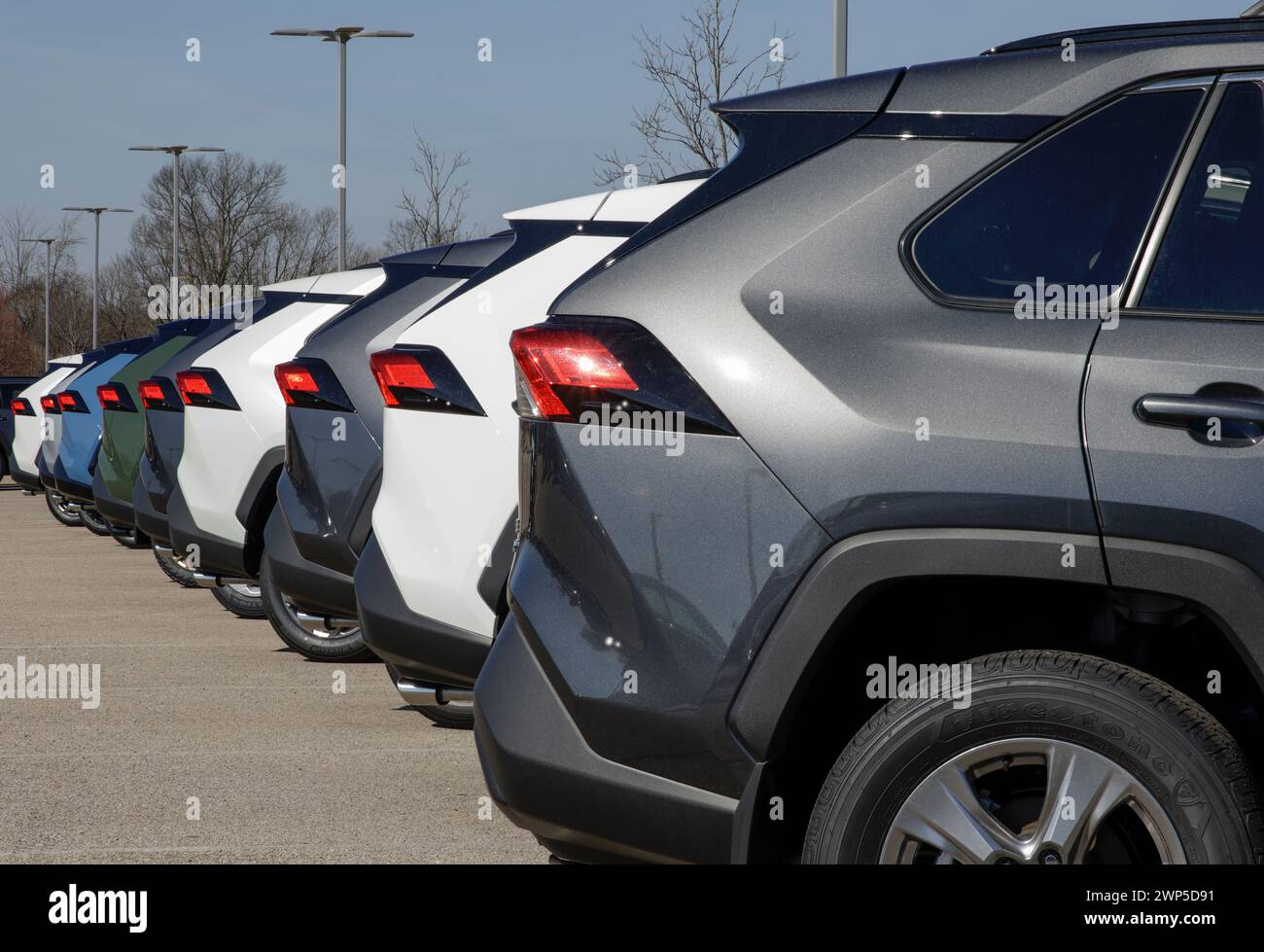 Noblesville - February 3, 2024: Toyota RAV4 display at a dealership ...