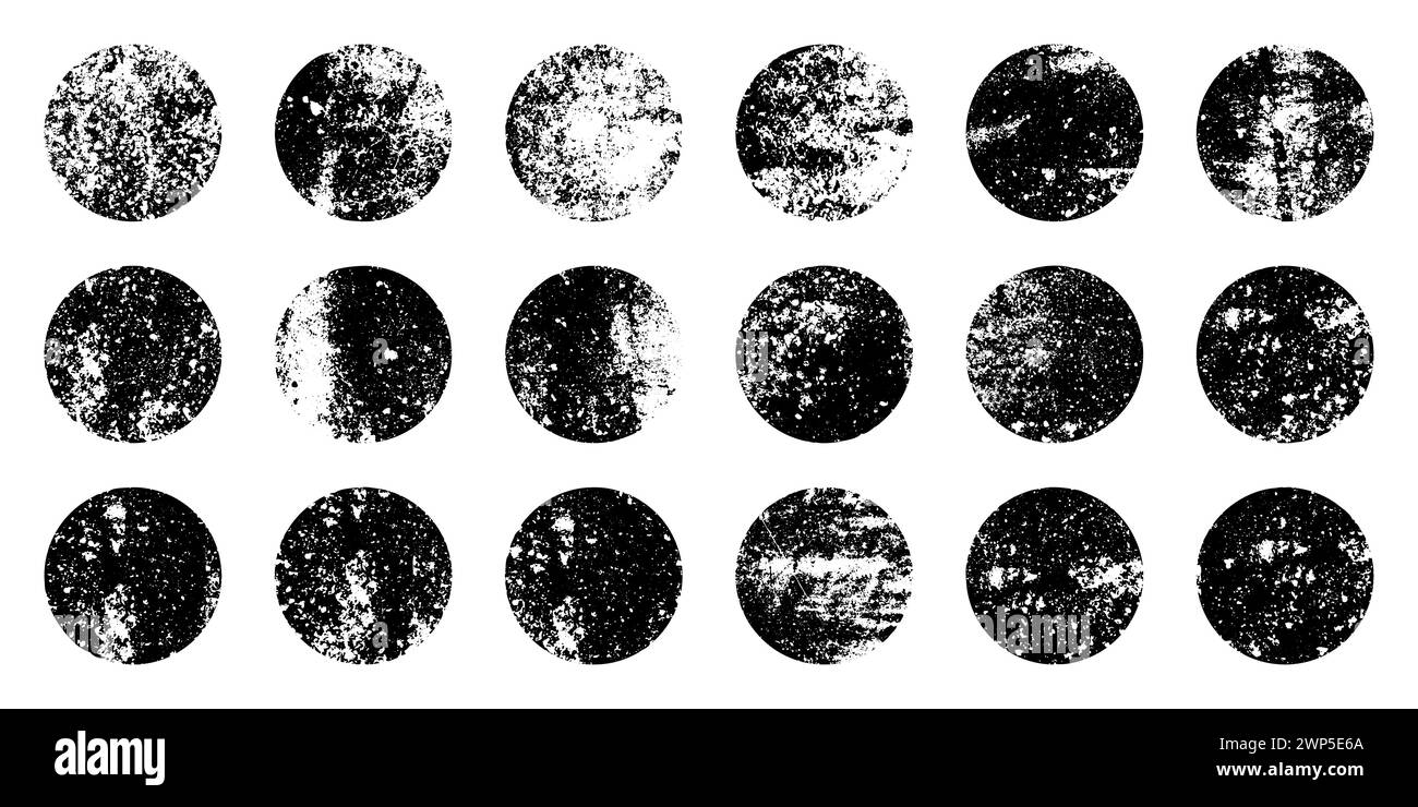 Grunge circles with stains and scratches. Circle brush stroke, round ...
