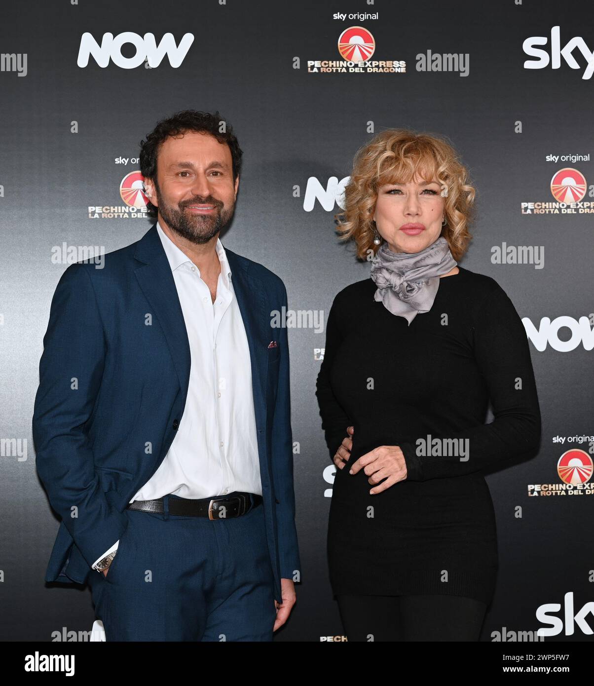 Milan, Italy PECHINO EXPRESS 2024 edition photocall Host Costantino ...