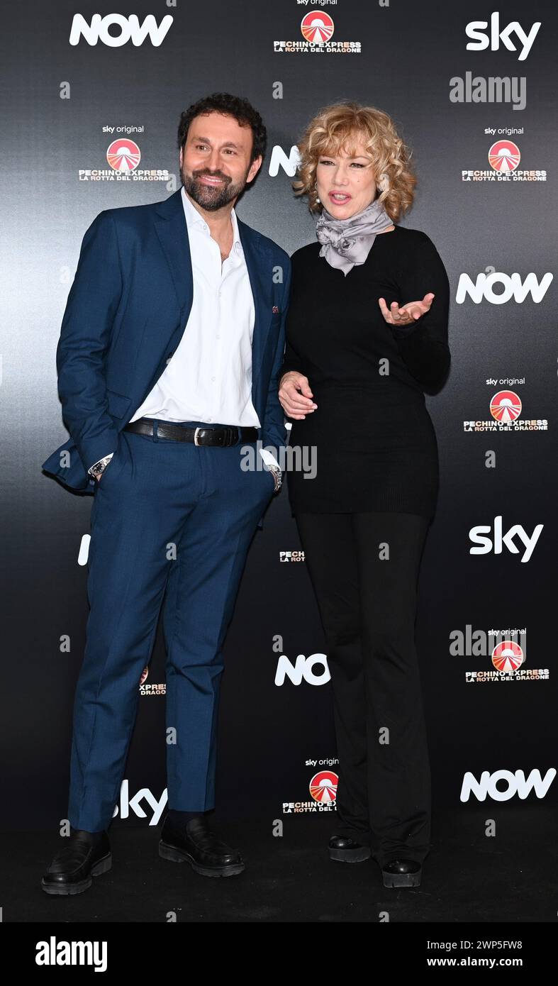 Milan, Italy PECHINO EXPRESS 2024 edition photocall Host Costantino ...