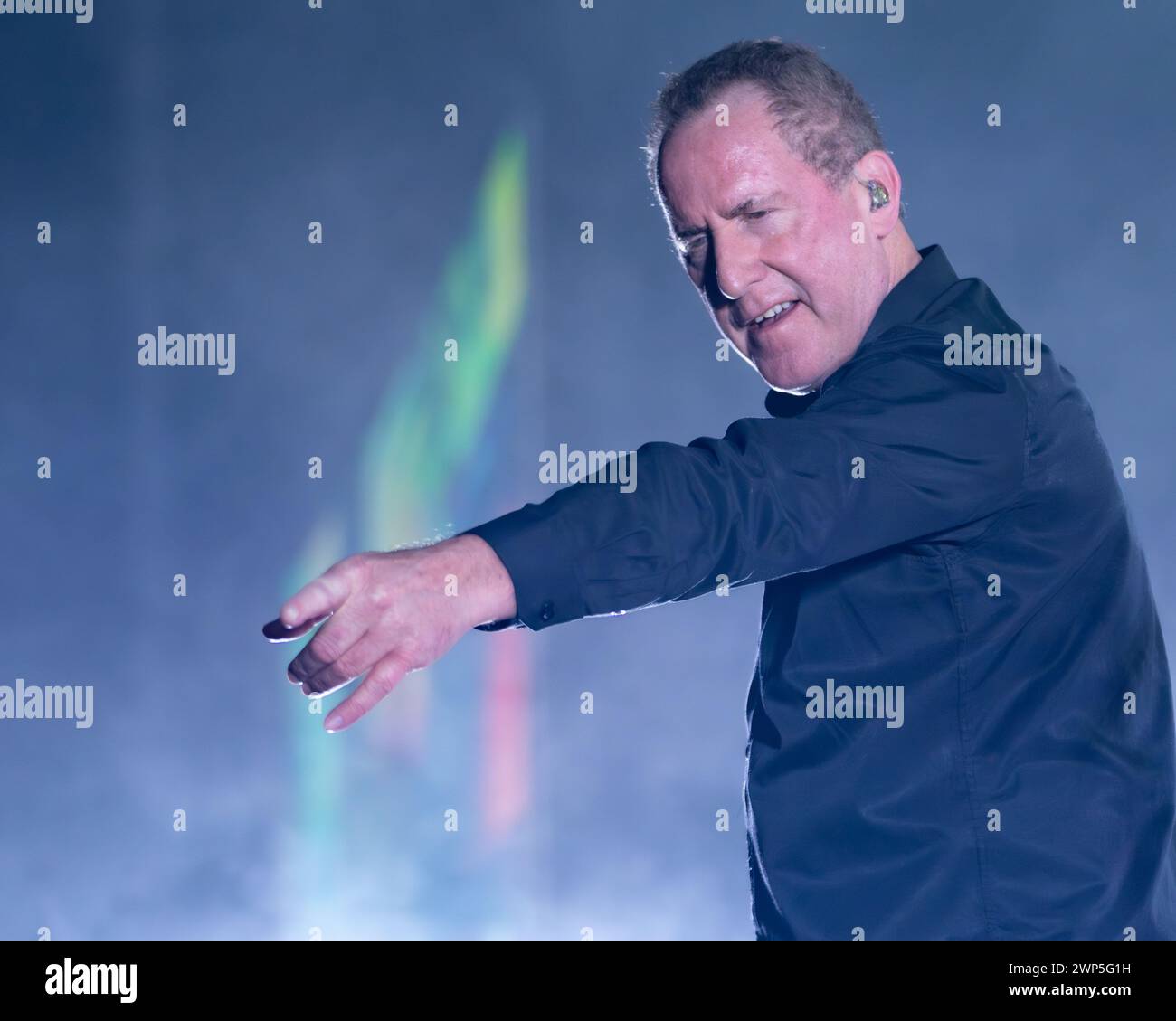 LEEDS, UK. 5th March 2024. OMD, Bauhaus Staircase Tour. Lead singer ...