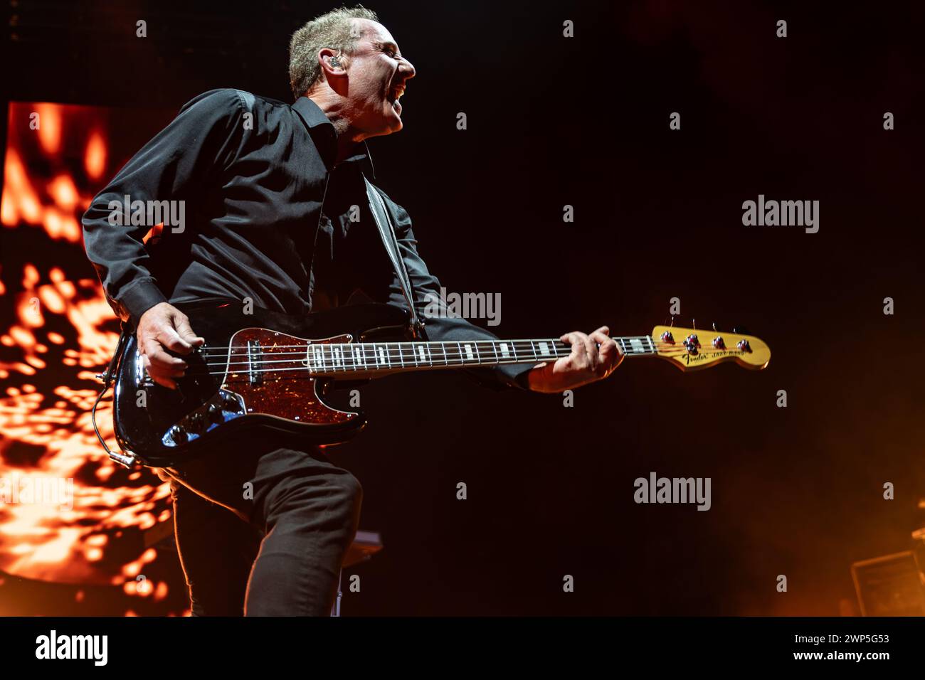 LEEDS, UK. 5th March 2024. OMD, Bauhaus Staircase Tour. Lead singer ...