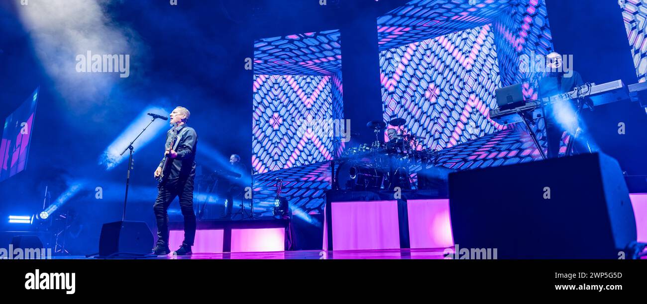 LEEDS, UK. 5th March 2024. OMD, Bauhaus Staircase Tour. Lead singer ...