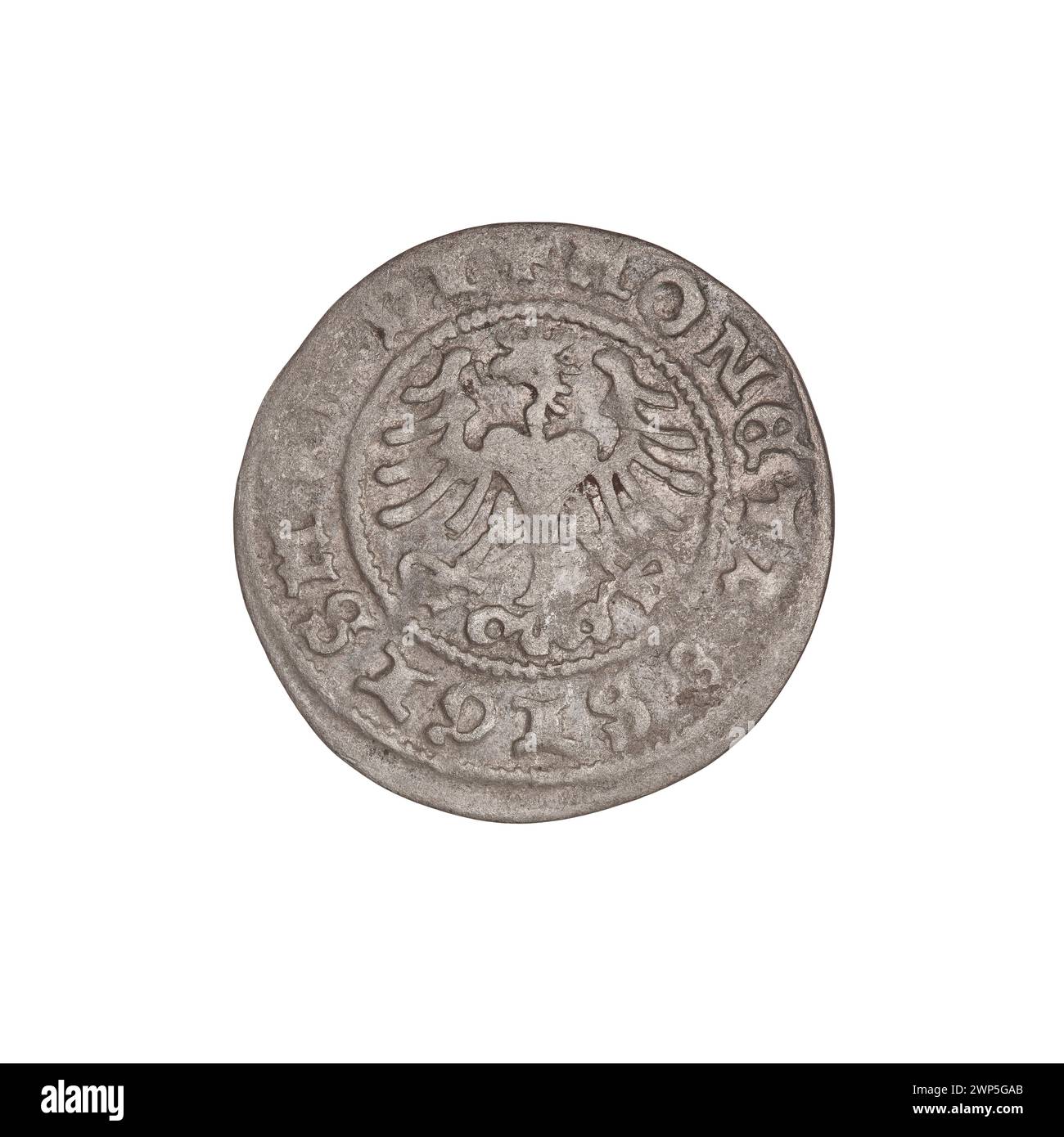 Silver crown penny from 1509 under King Zygmunt I Stary, displaying ...