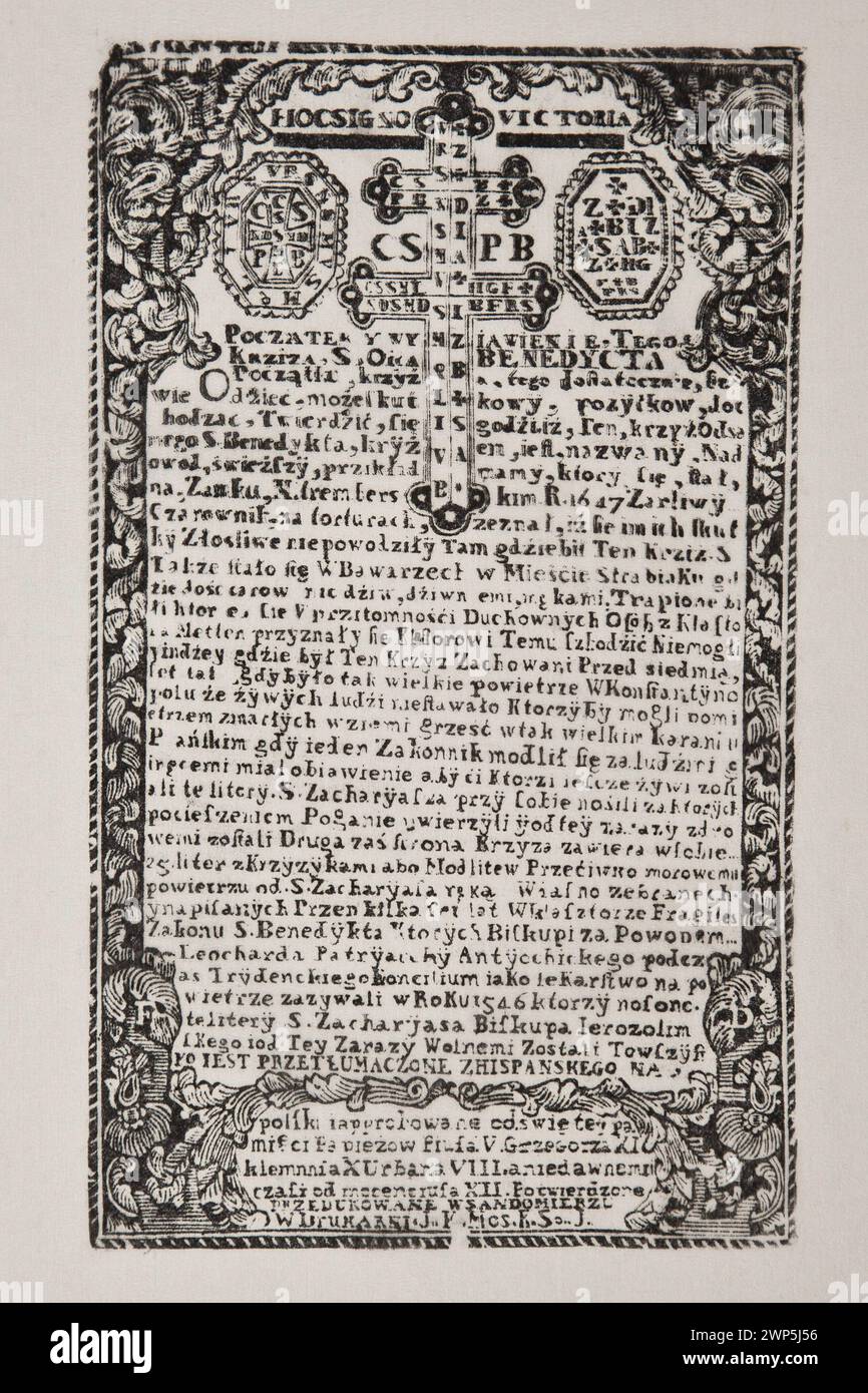 F. D.’s ca. 1695 woodcut depicts the miracles of St. Benedict’s Cross ...
