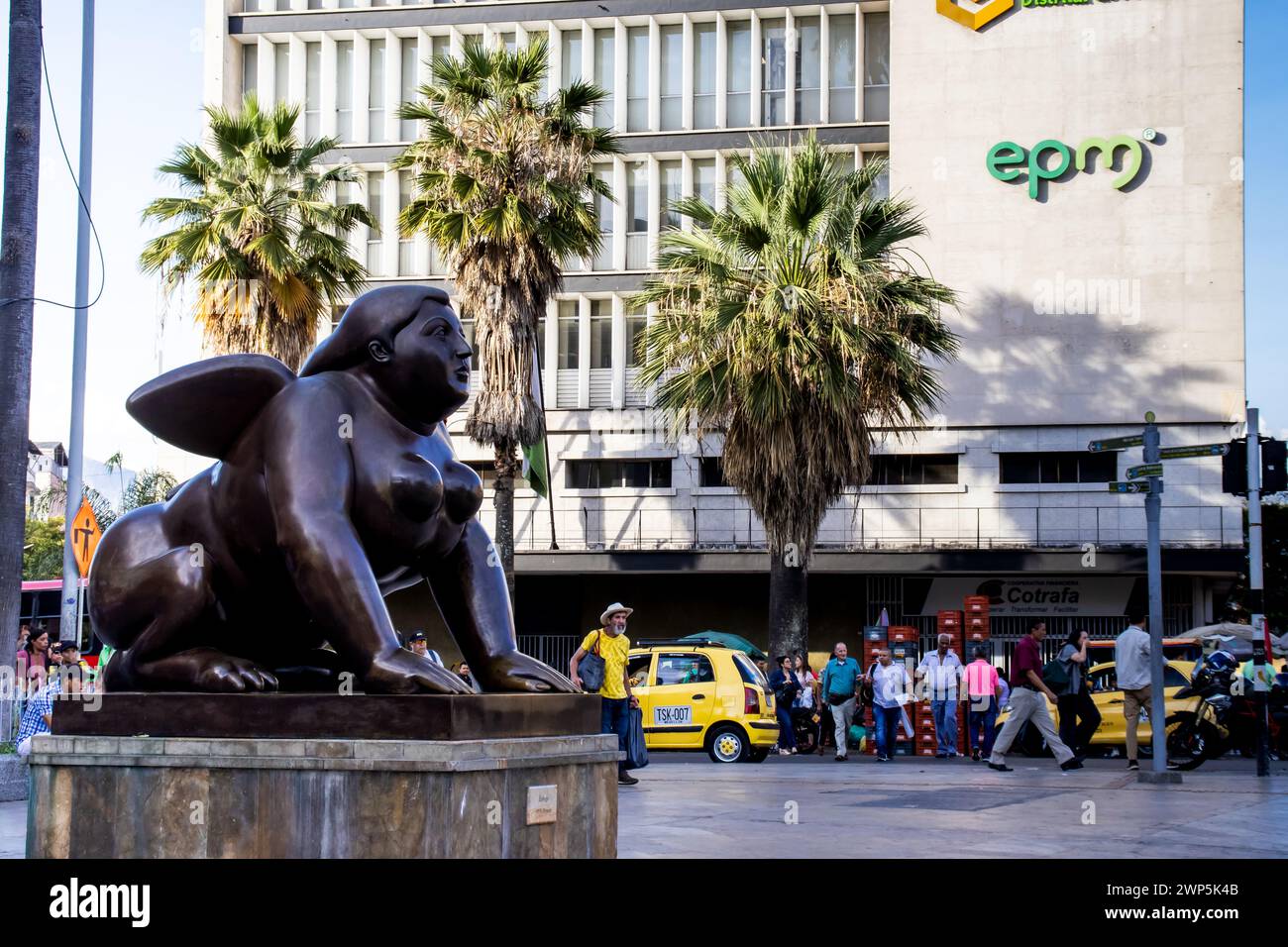 MEDELLIN, COLOMBIA - JANUARY 17, 2024: Sphinx. Bronze sculptures by the ...