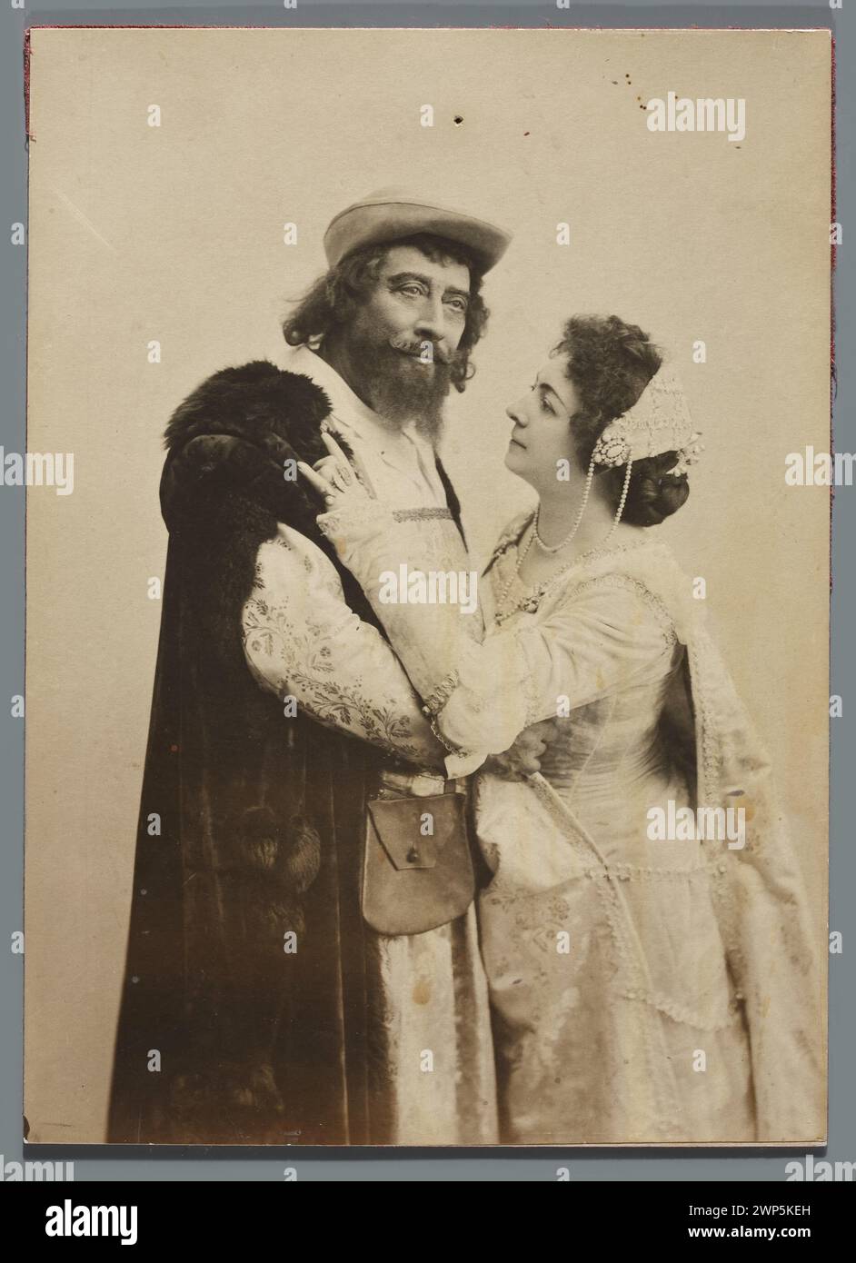 Portrait of a couple of actors ("") in theater costumes; around 1895 ...