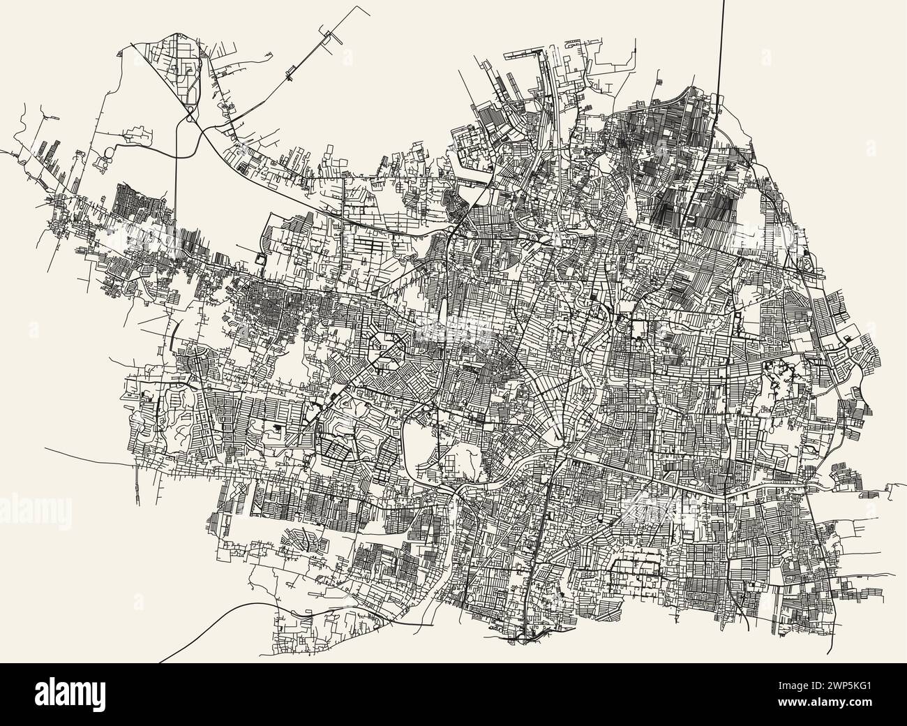 City road map of Surabaya, East Java, Indonesia Stock Vector Image ...
