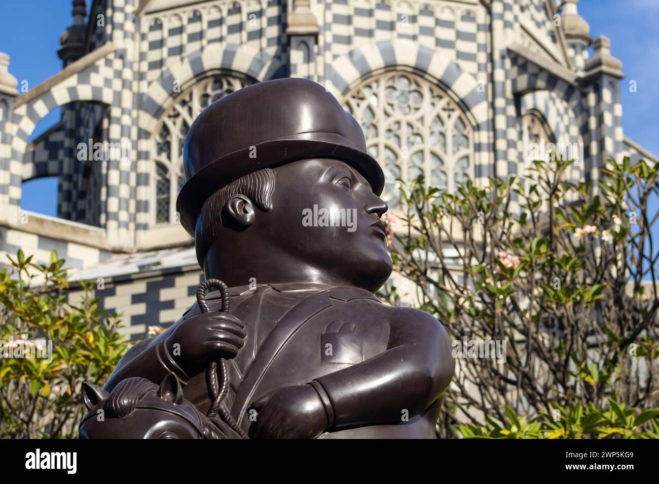 MEDELLIN, COLOMBIA - JANUARY 17, 2024: Man on Horseback. Bronze ...