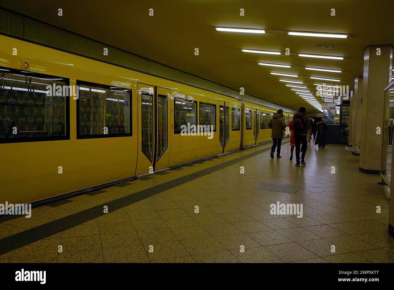 An U-bahn (Underground train) in Berlin, arriving at the U-bahn station ...