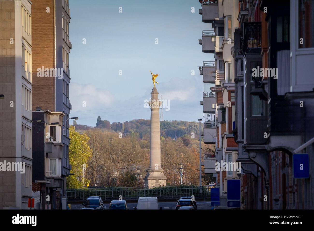 Picture of the columns of the Pont de Fragnee bridge in Liege, Belgium ...