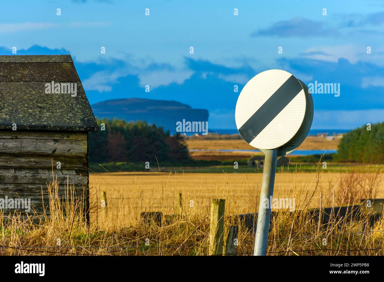 Speed limit derestriction sign, meaning the national speed limit now ...