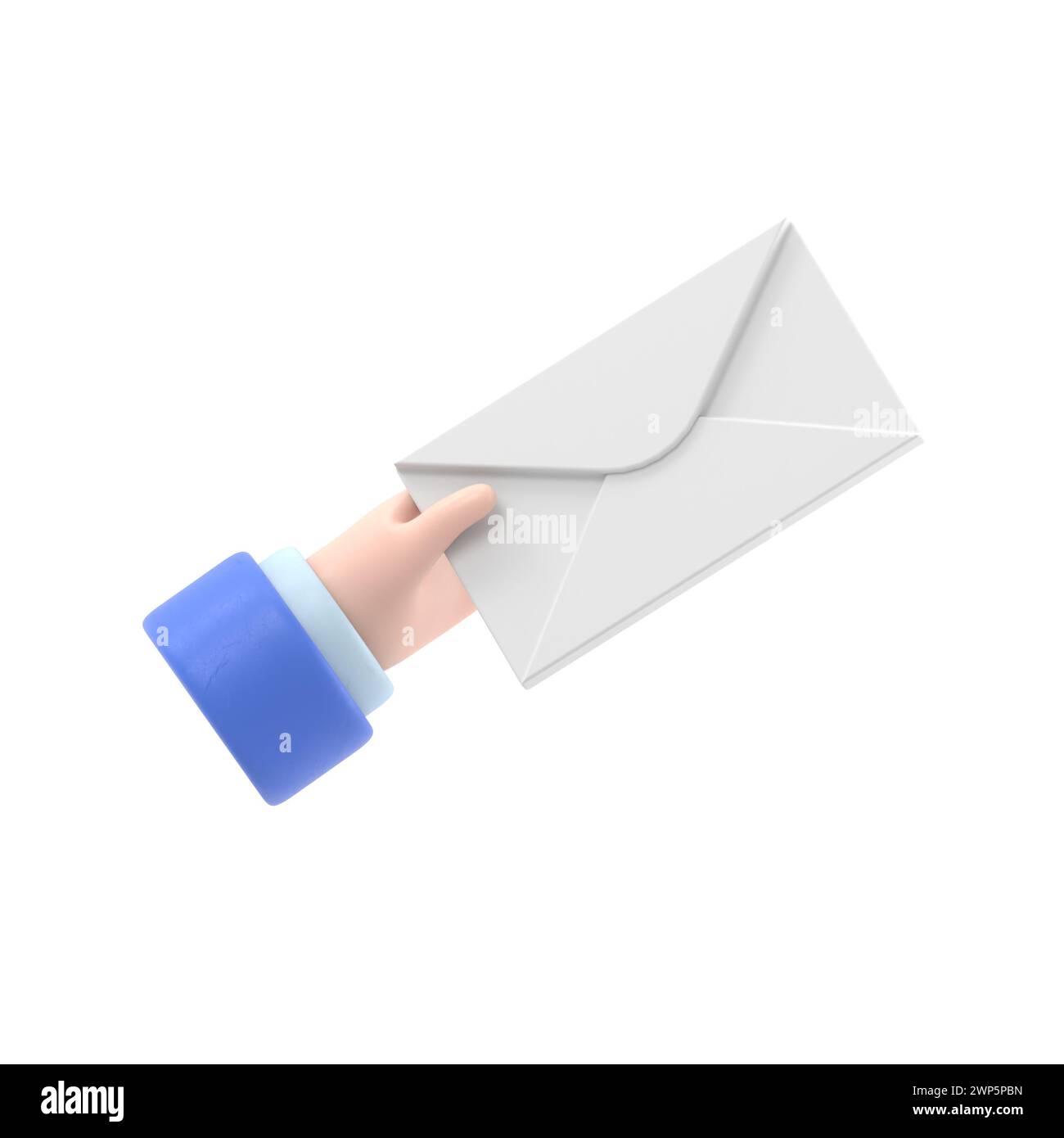 Envelope holding in the hand. Email message concept, sending. Postman ...