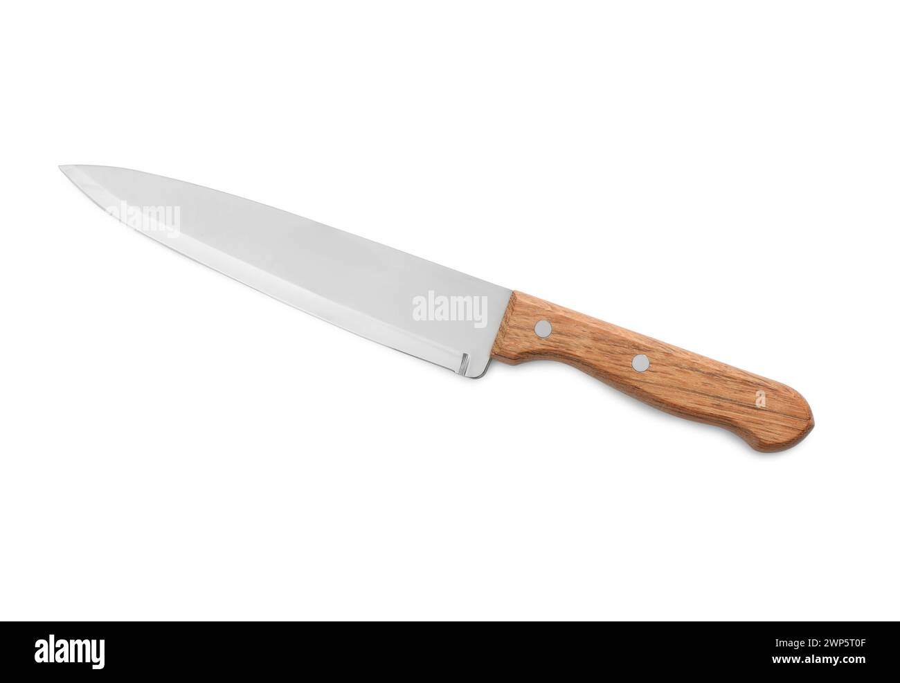 One sharp knife isolated on white, top view Stock Photo - Alamy