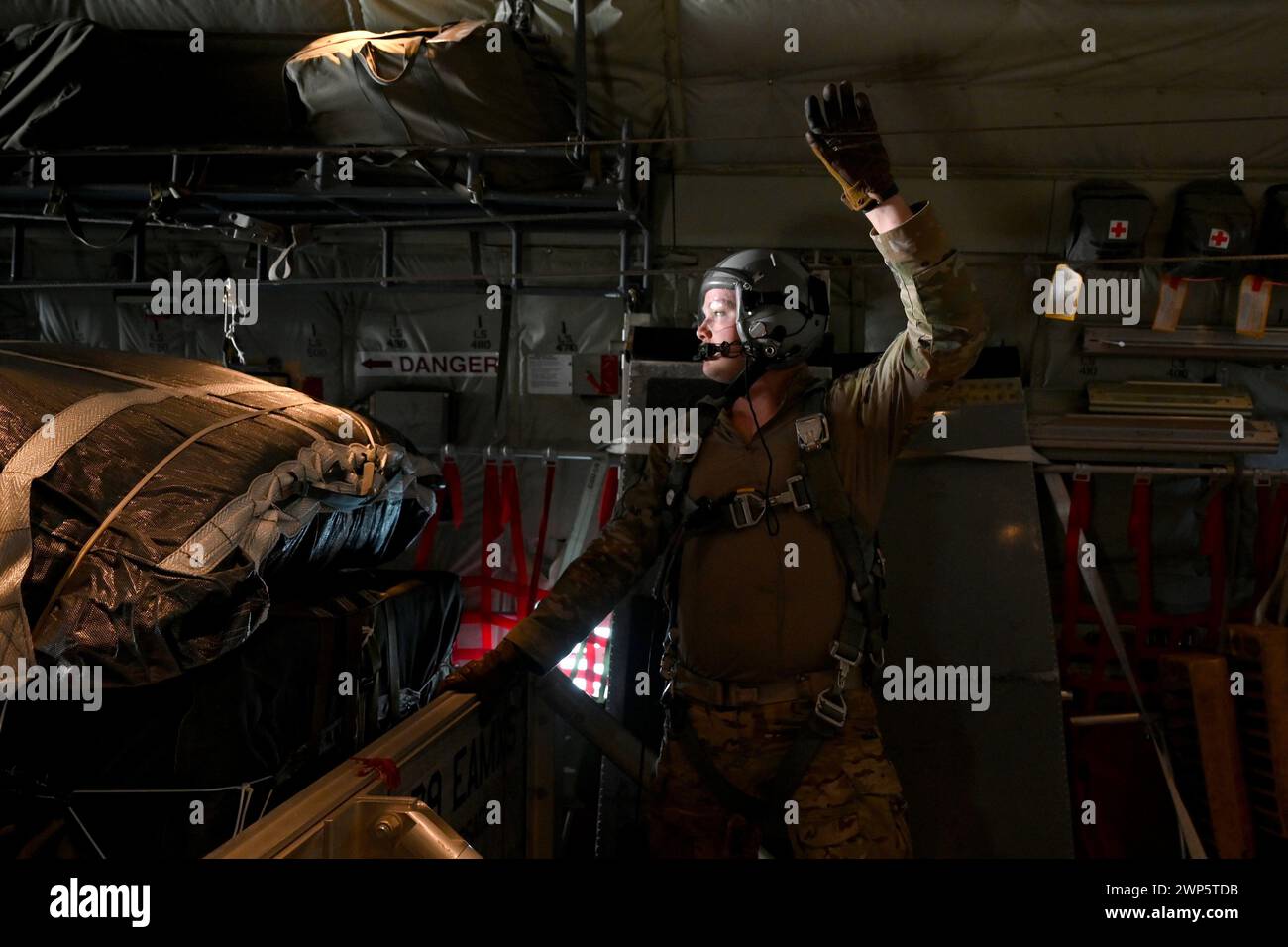 Washington, United States. 05th Mar, 2024. A U.S. Air Force loadmaster ...