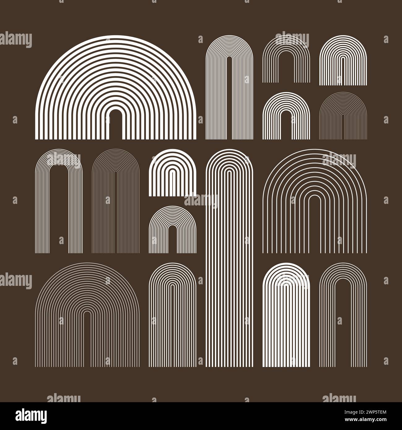 Mid century arch elements, modern geometric shapes. Contemporary design ...