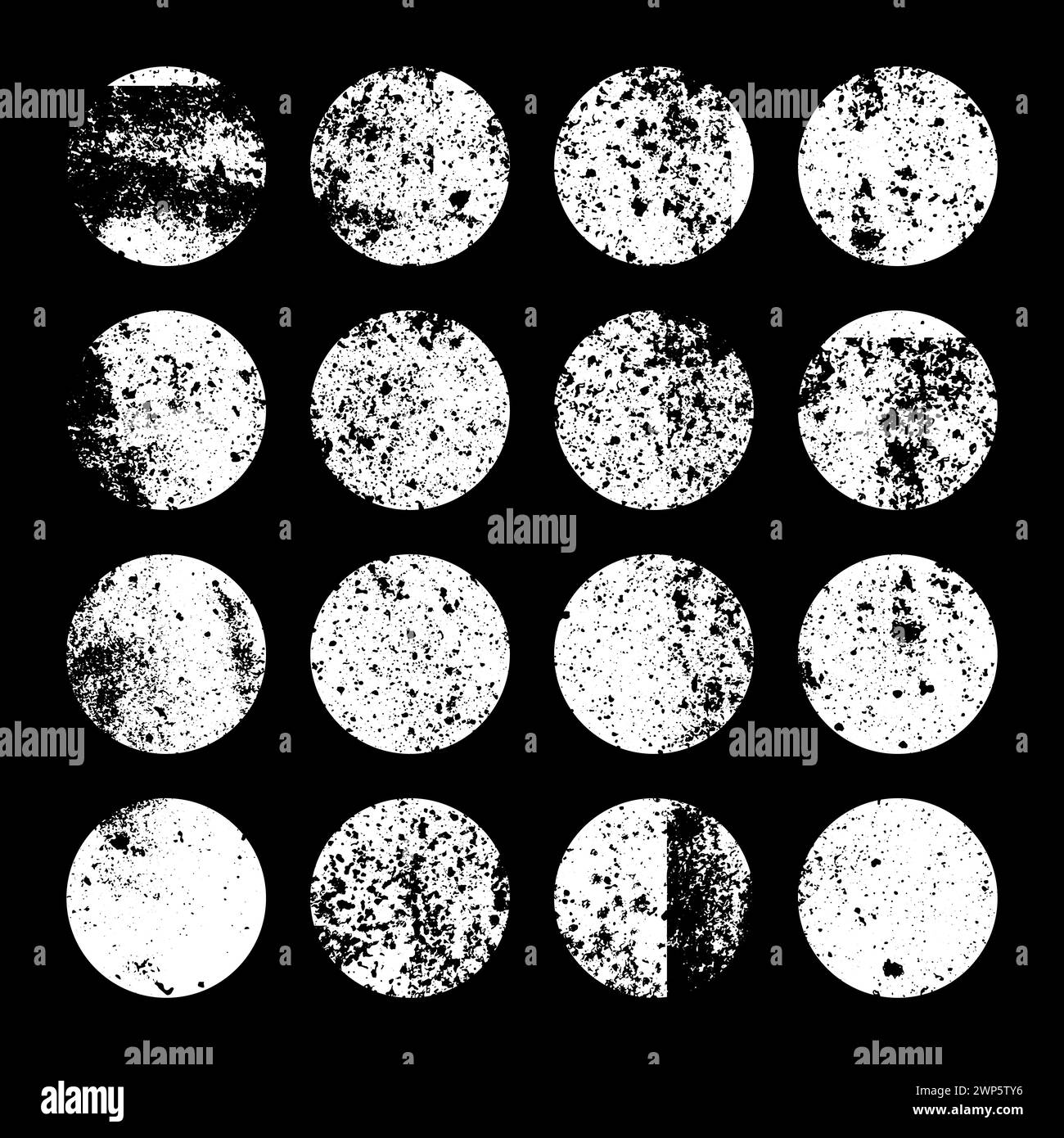 Grunge circles with stains and scratches. Circle brush stroke, round ...
