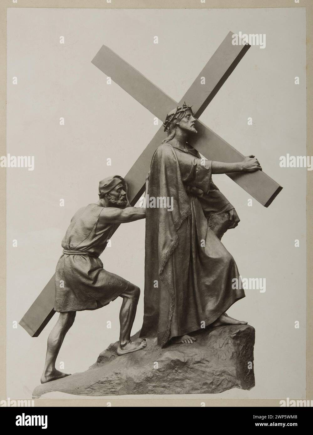 A sculpture by Pius Welo showing Simon of Cyrene assisting Christ at ...