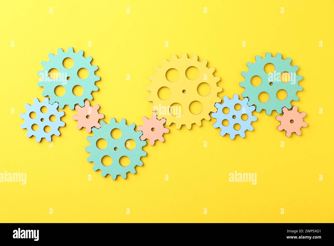 Business process organization and optimization. Scheme with colorful ...