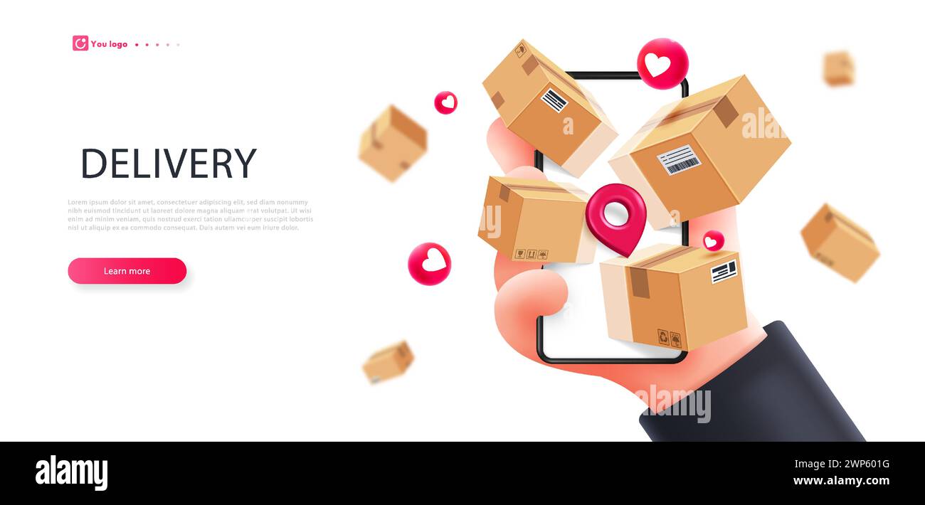 Realistic concept online delivery Stock Vector Images - Alamy