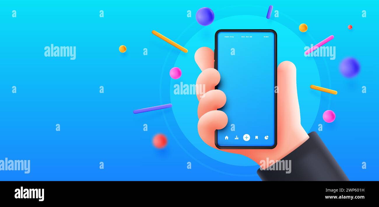 3D banner with phone vector Stock Vector Image & Art - Alamy