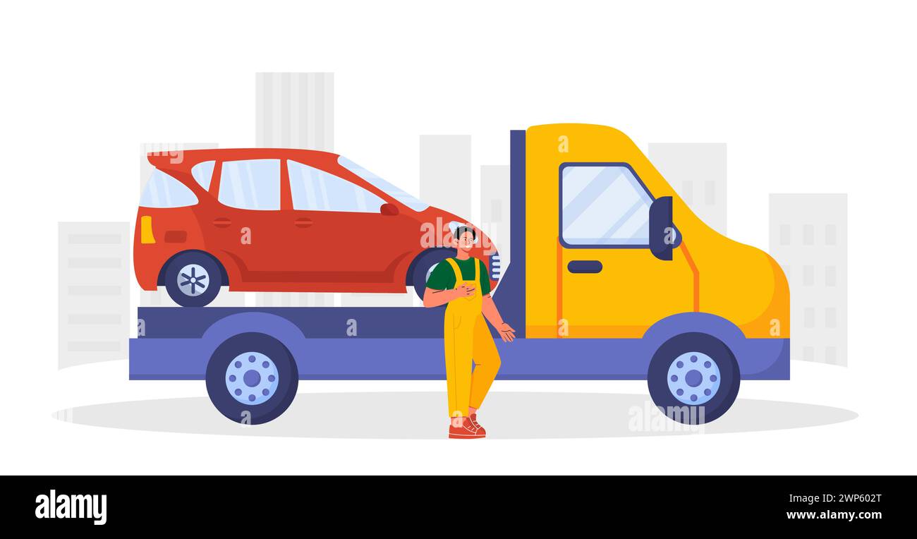 Car tow truck vector concept Stock Vector Image & Art - Alamy
