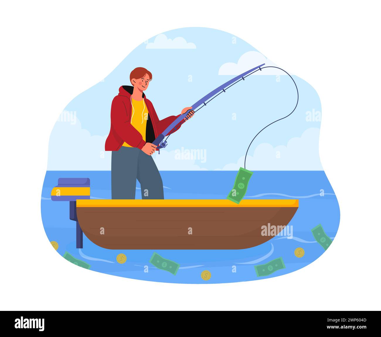 Businessman fishing vector concept Stock Vector Image & Art - Alamy