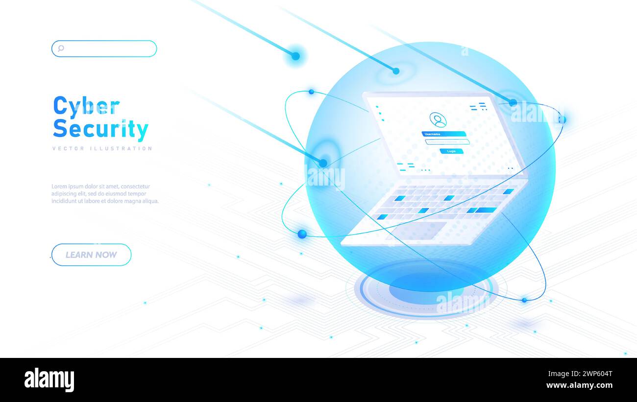 Cyber security white vector poster Stock Vector Image & Art - Alamy