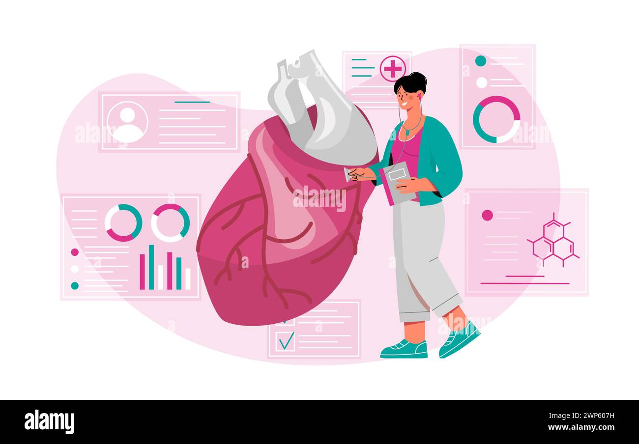 Doctor with heart treatment vector Stock Vector Image & Art - Alamy