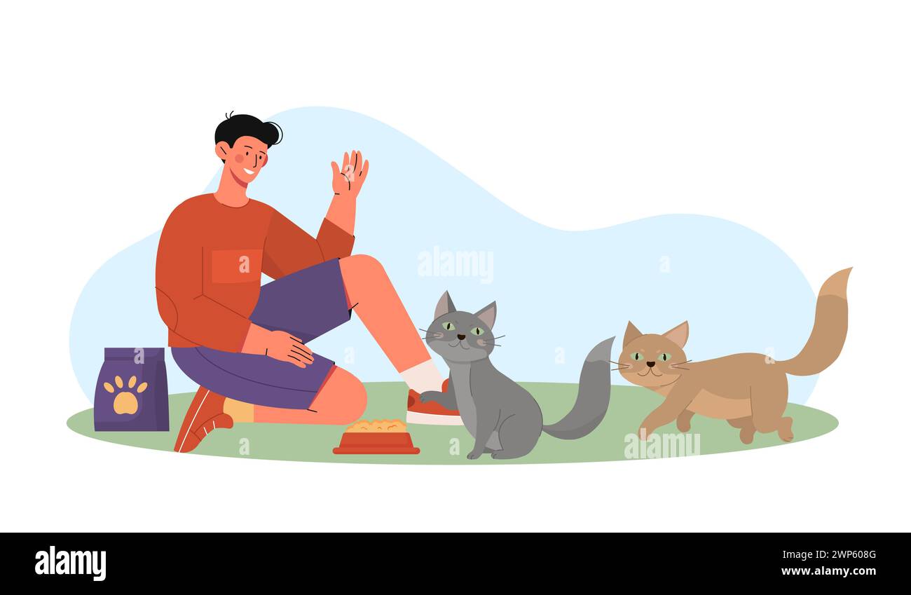 Man feeding animal Stock Vector Images - Alamy