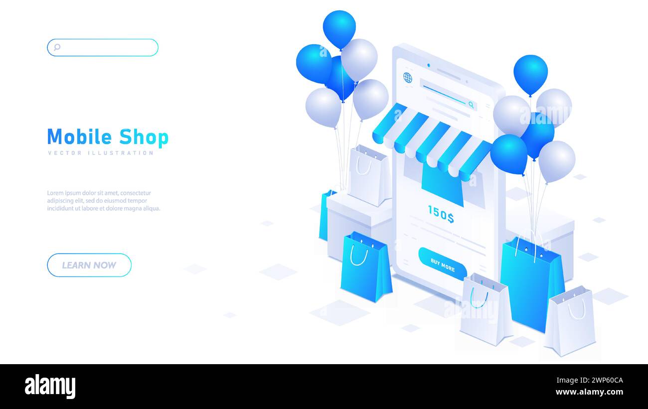 Mobile shop white poster vector Stock Vector Image & Art - Alamy