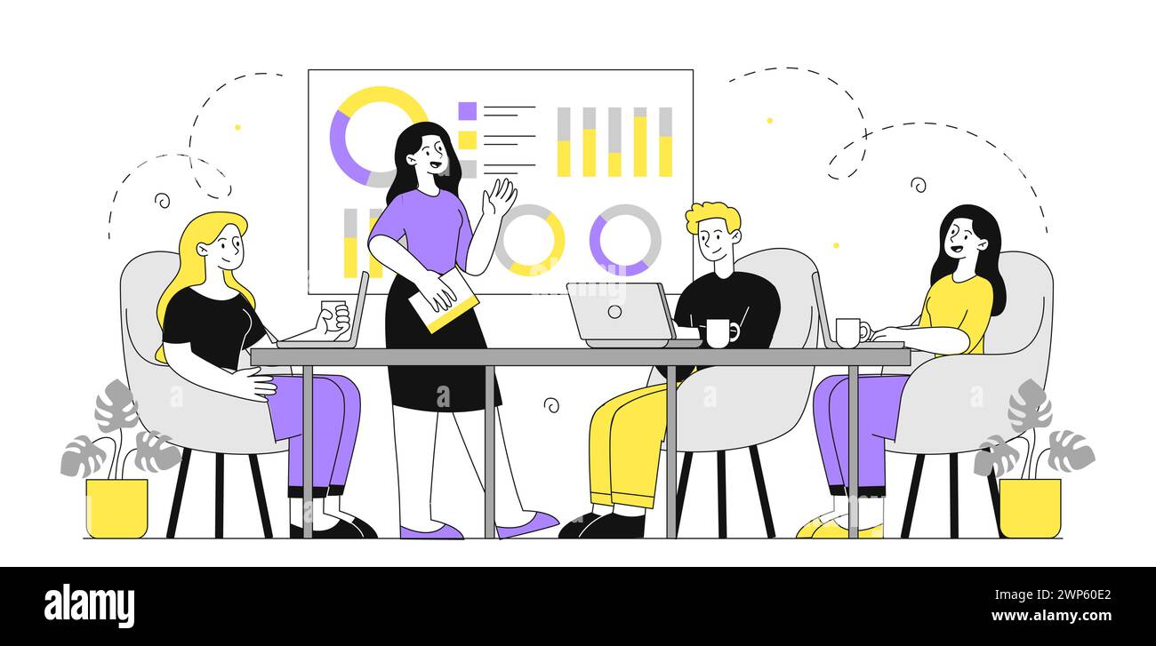 People business meeting vector simple Stock Vector Image & Art - Alamy