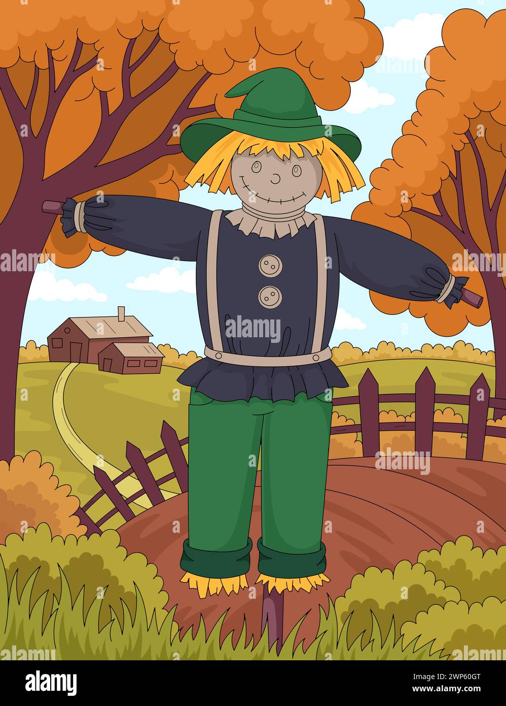 Scarecrow at autumn garden vector Stock Vector Image & Art - Alamy