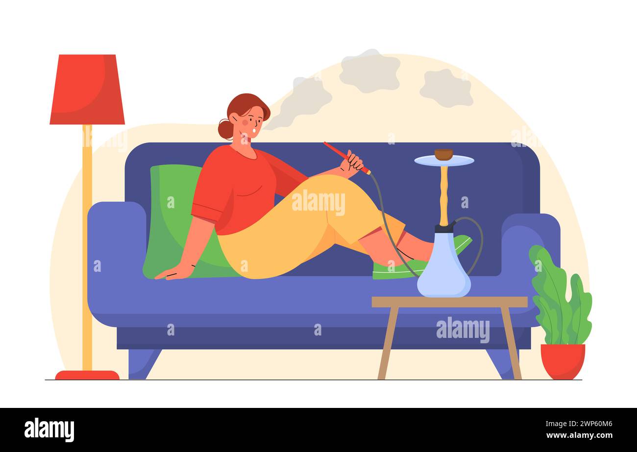 Woman smoking cartoon Stock Vector Images - Alamy